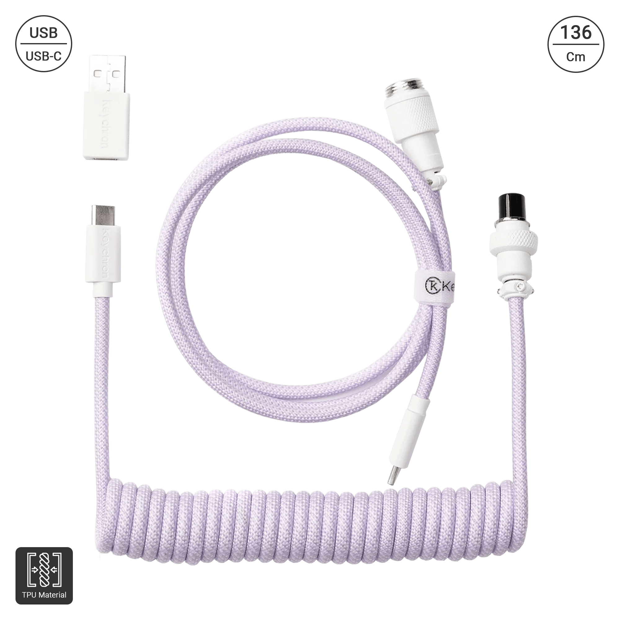 Keychron Coiled Aviator Cable @ TK Computer KH, Cambodia