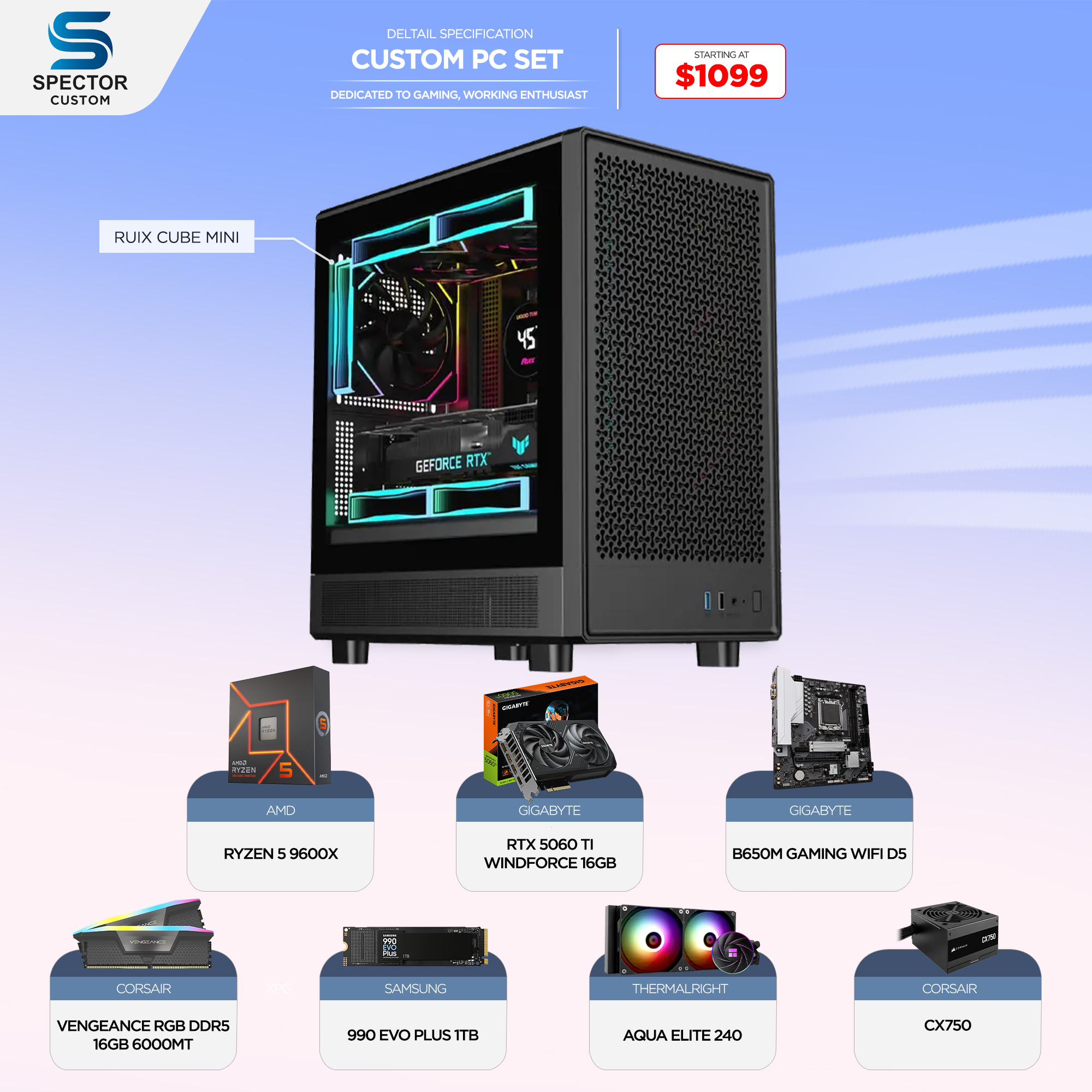 AMD Ryzen 5 9600X RTX5060 Ti - TK Computer KH, Cambodia