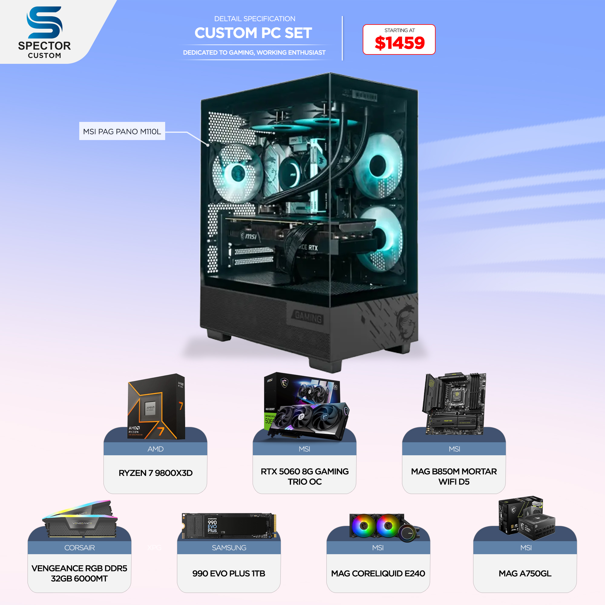 AMD Ryzen 7 9800X3D RTX 5060 - TK Computer KH, Cambodia