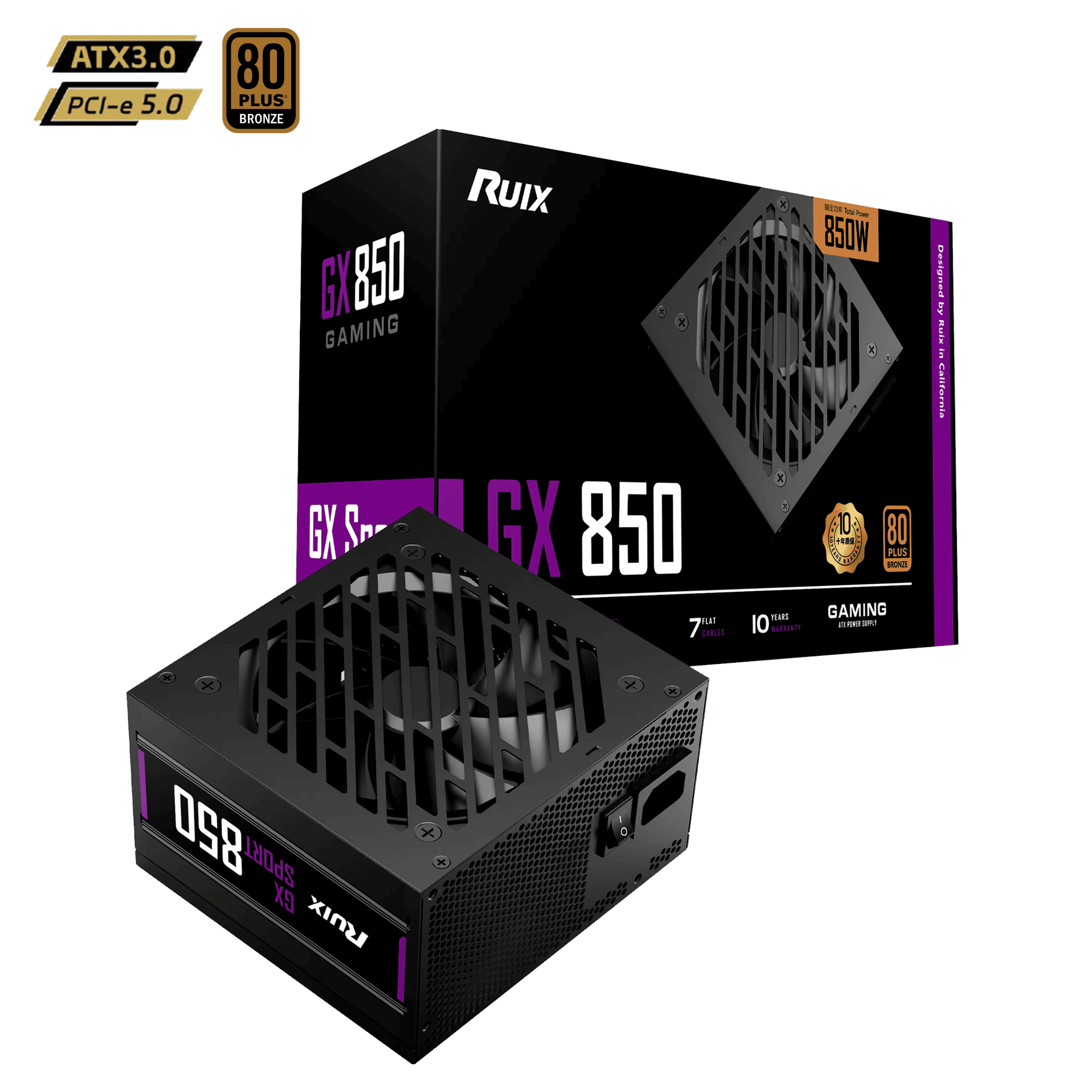 Ruix GX850 80 Plus Bronze (850W) - TK Computer KH, Cambodia